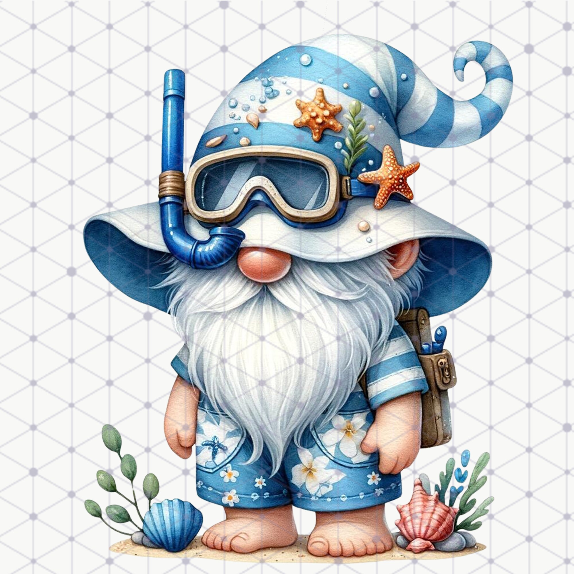 Seashell Gnome Clipart Bundle: Watercolor Beach Gnomes (PNG) - Etsy Canada
