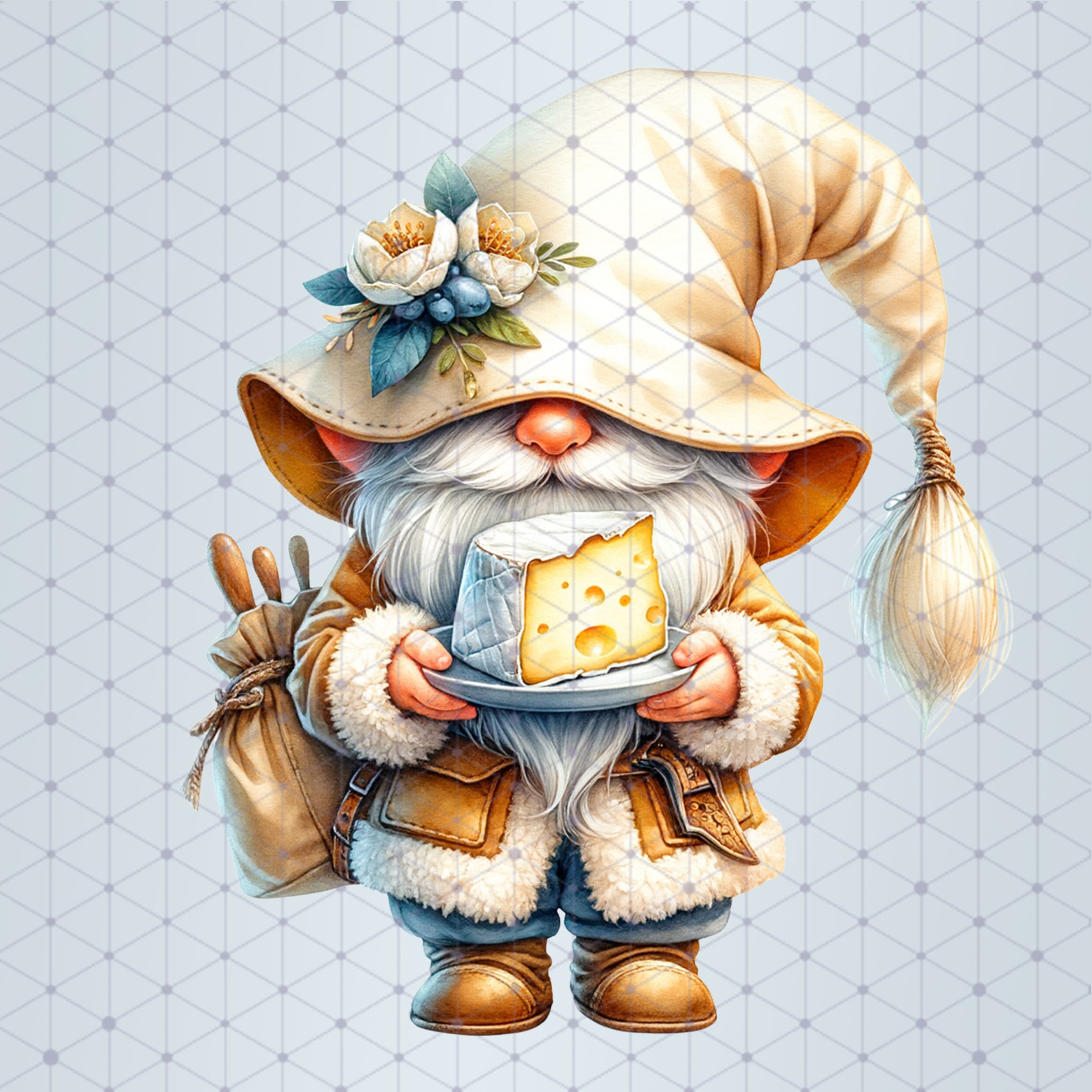 65 Cheerful Foodie Gnome Watercolor Clipart, Birthday Party Graphics ...