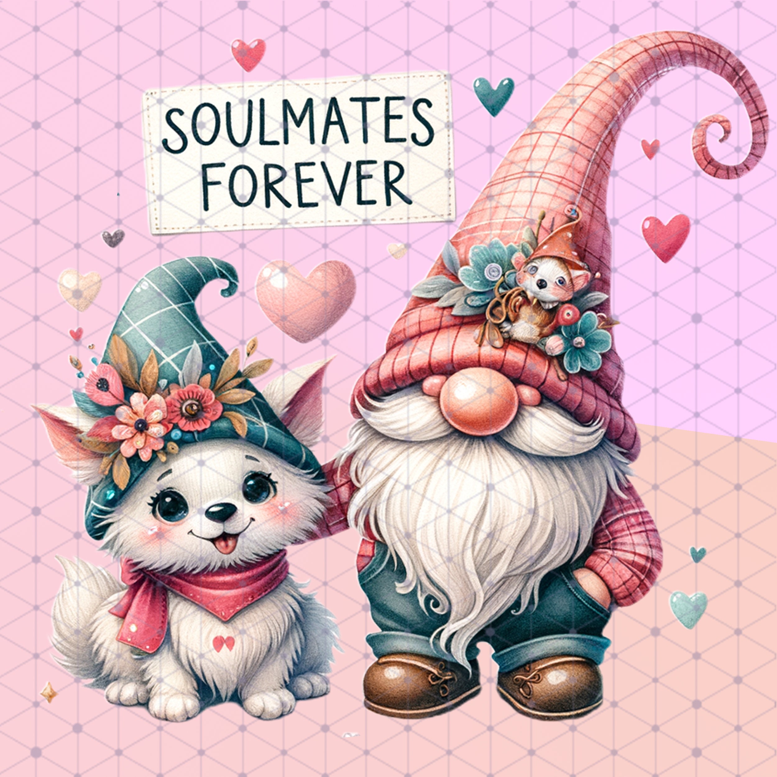 Watercolor Valentines Gnomes Clipart, 16 PNG Love Gnomes Clipart ...
