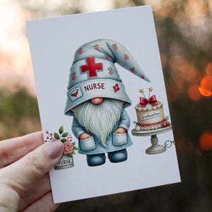 21 Nurse Gnome Clipart PNG, Watercolor Nurse Gnome Sublimation Design ...