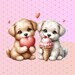 Watercolor Valentine Puppy Clipart: Puppy Love PNG (digital Download ...