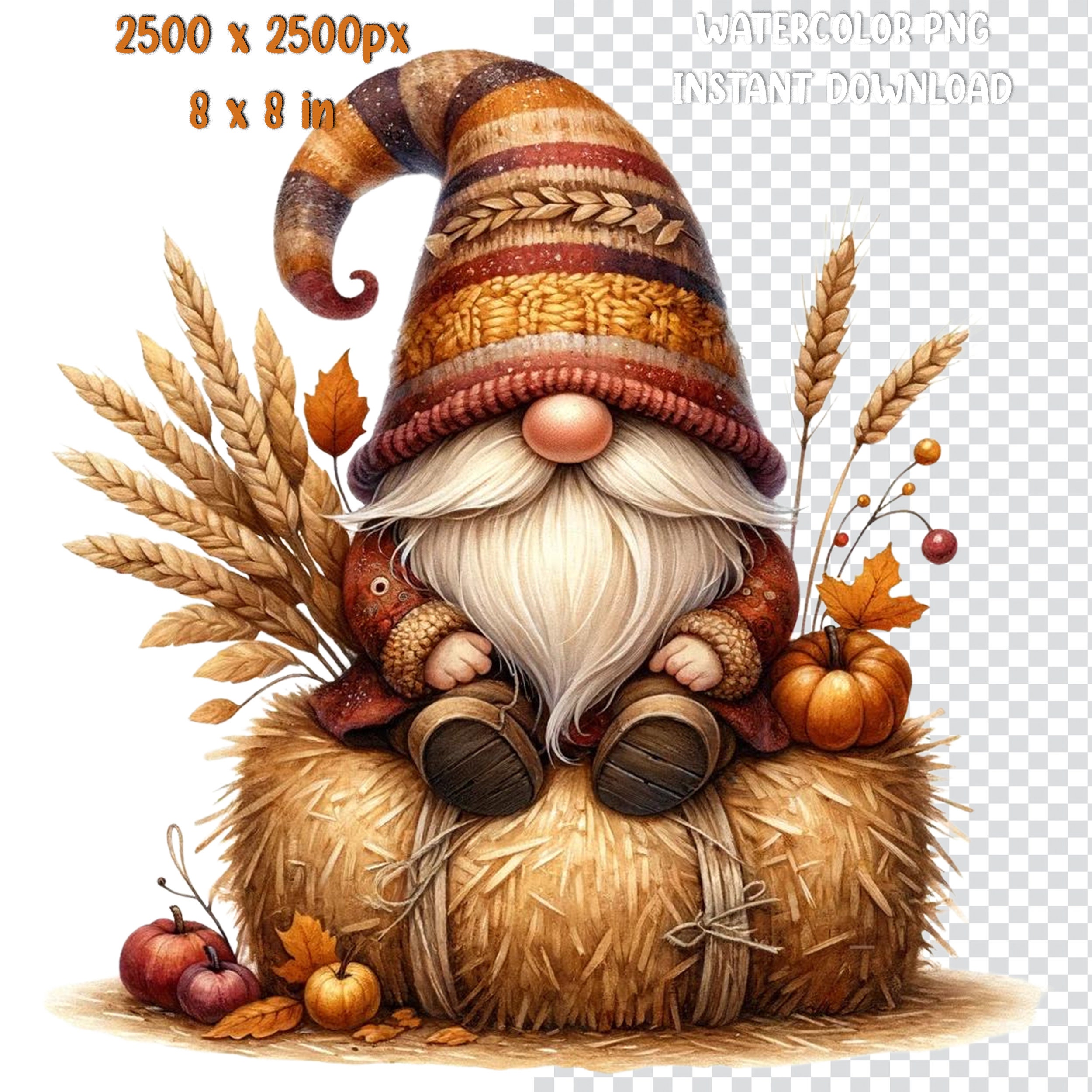 Fall Gnome Clipart Bundle: Watercolor Autumn Gnomes (PNG) - Etsy