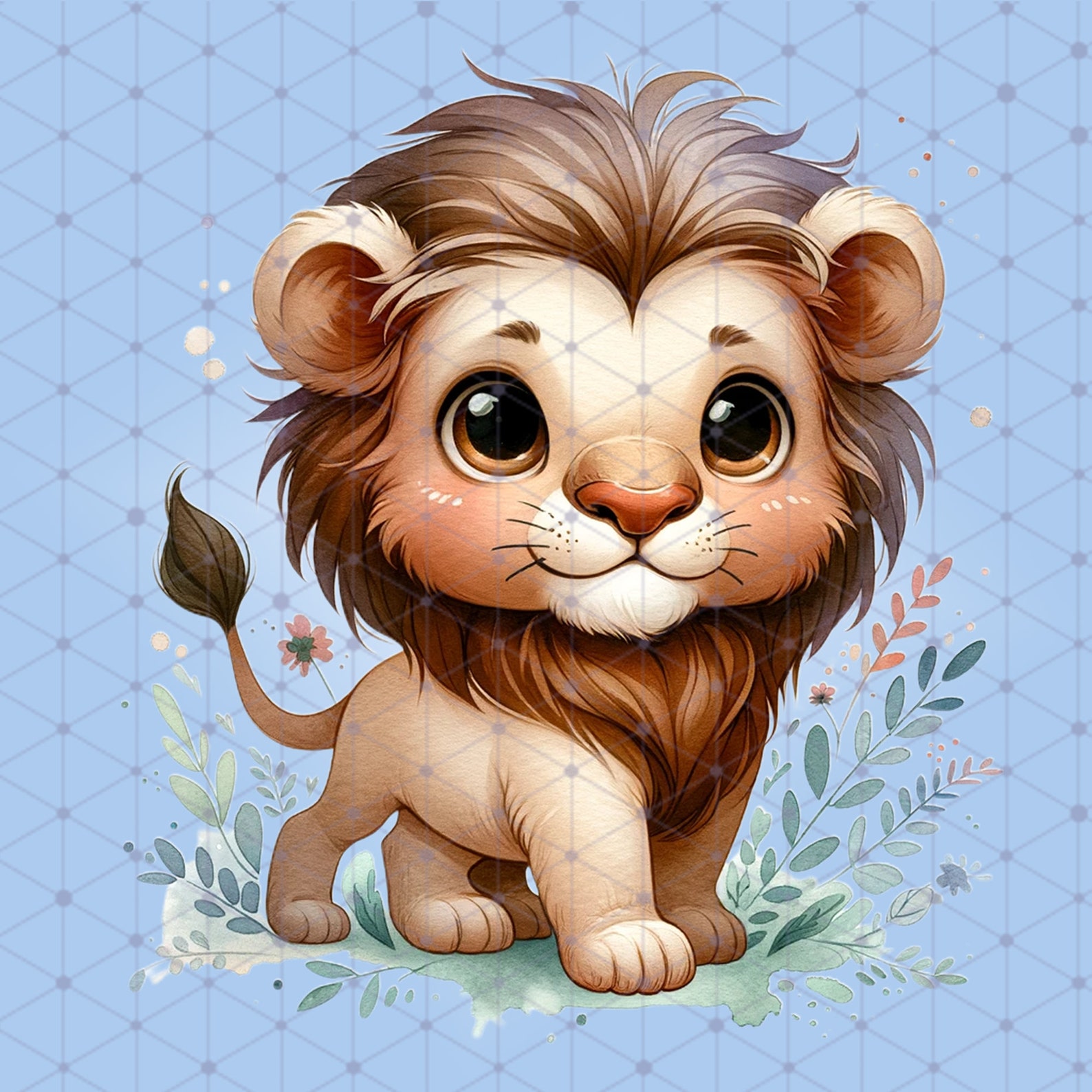 85 African Wild Animals Watercolor Clipart Collection, PNG Format, Lion ...