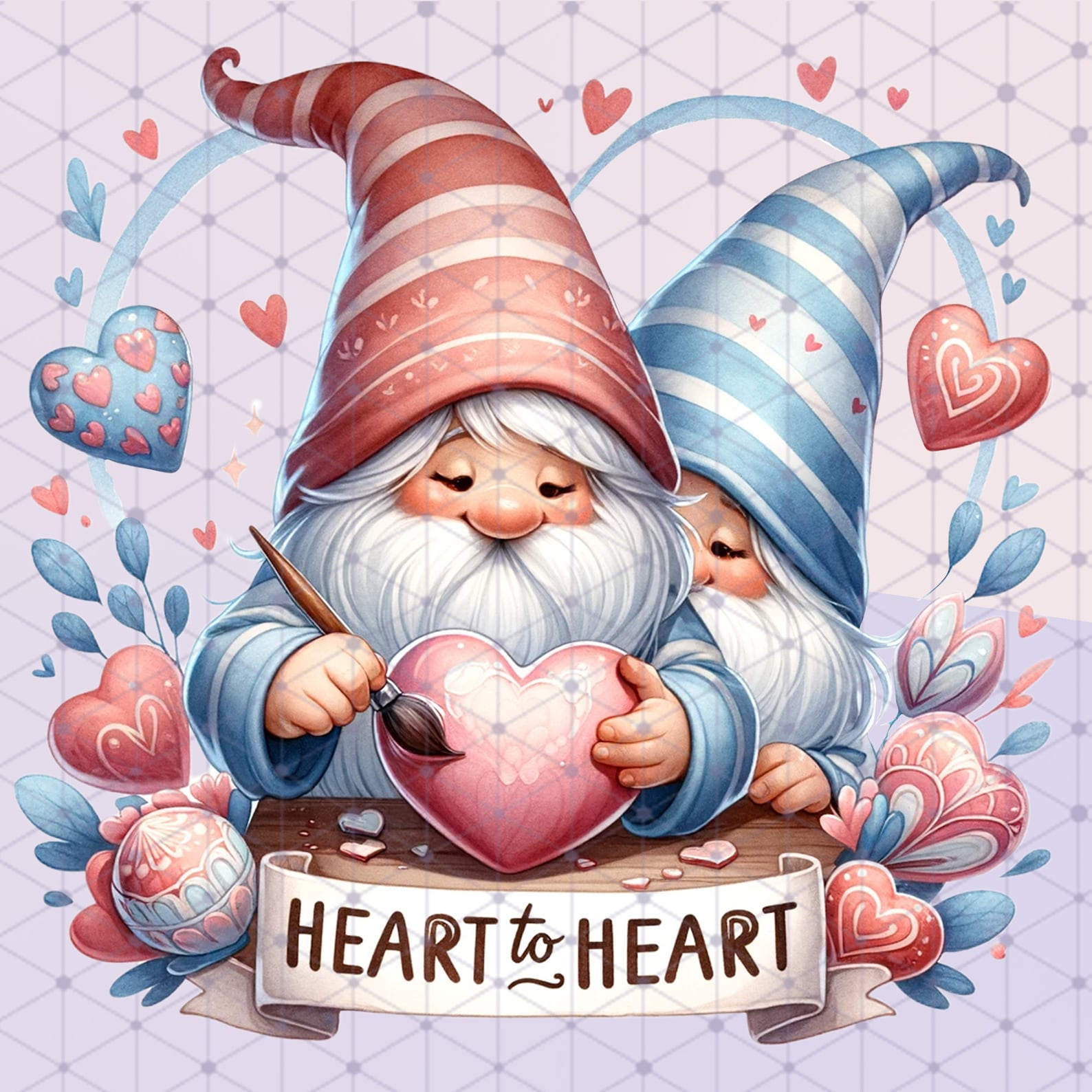 Watercolor Valentines Gnomes Clipart, 16 PNG Love Gnome Clipart ...