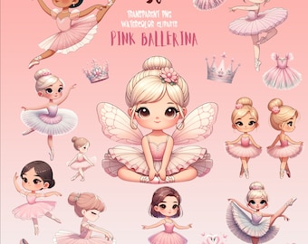 Watercolor Ballerina Clipart Set: Swan Lake Ballet PNG (instant ...