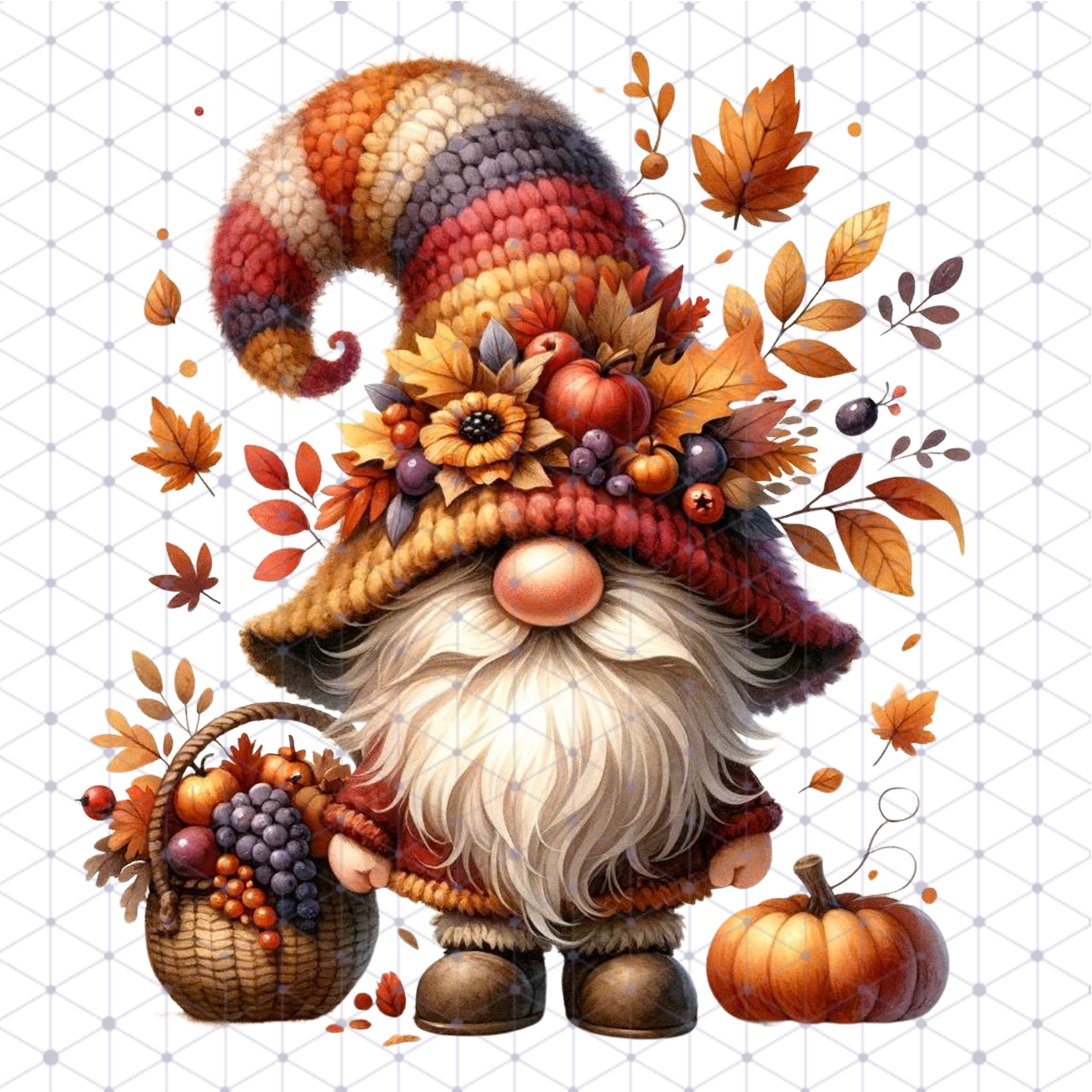 25 Fall Gnome Clipart Bundle PNG, Autumn Gnome Watercolor, Thanksgiving ...