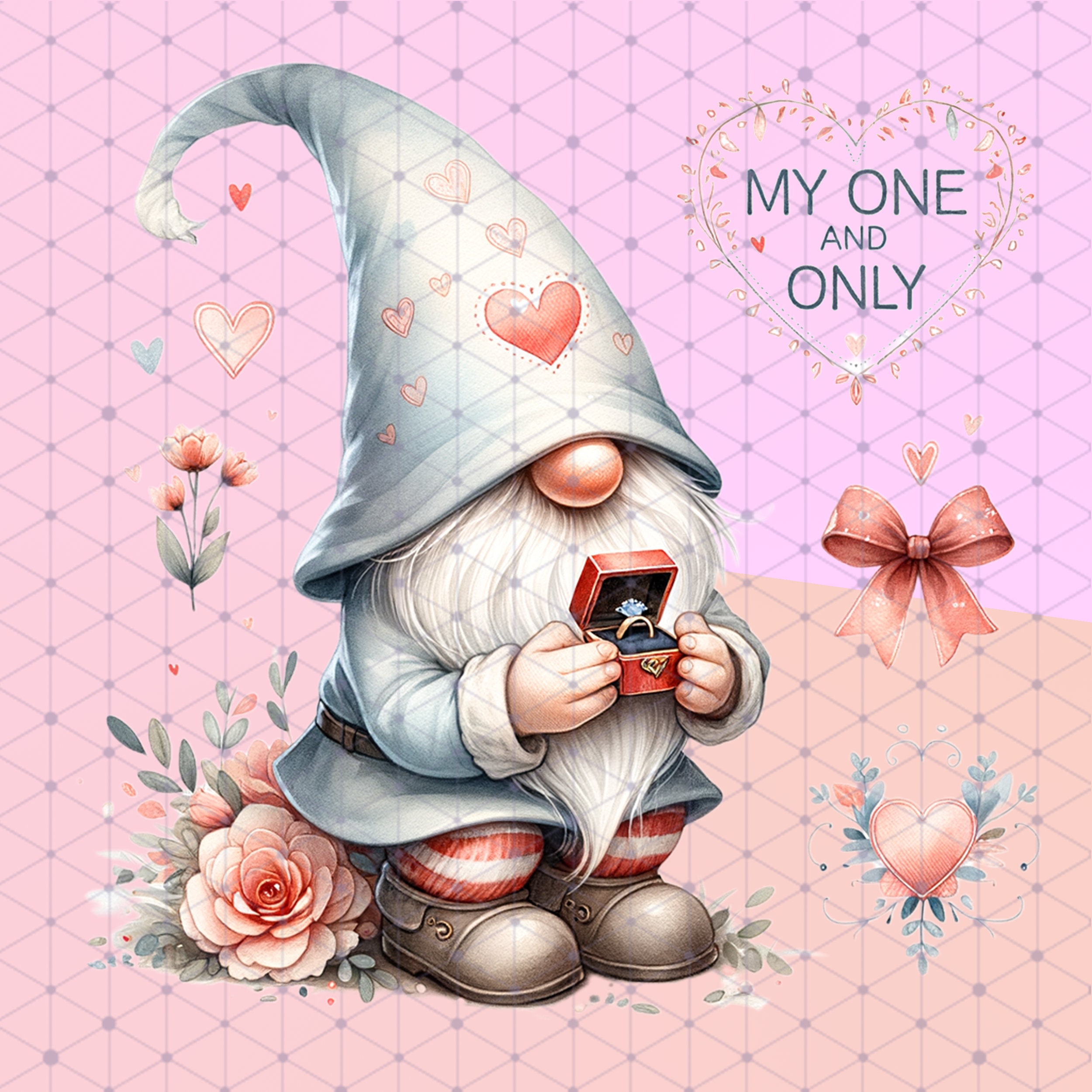 Watercolor Valentine Gnomes Clipart: 16 PNG Fantasy Love Gnomes - Etsy
