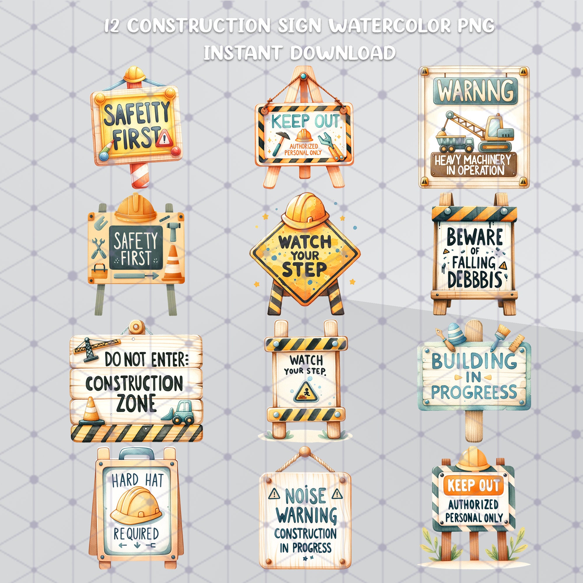 Baufahrzeug Clipart Kinder Aquarell Bulldozer, Kran, LKW ...