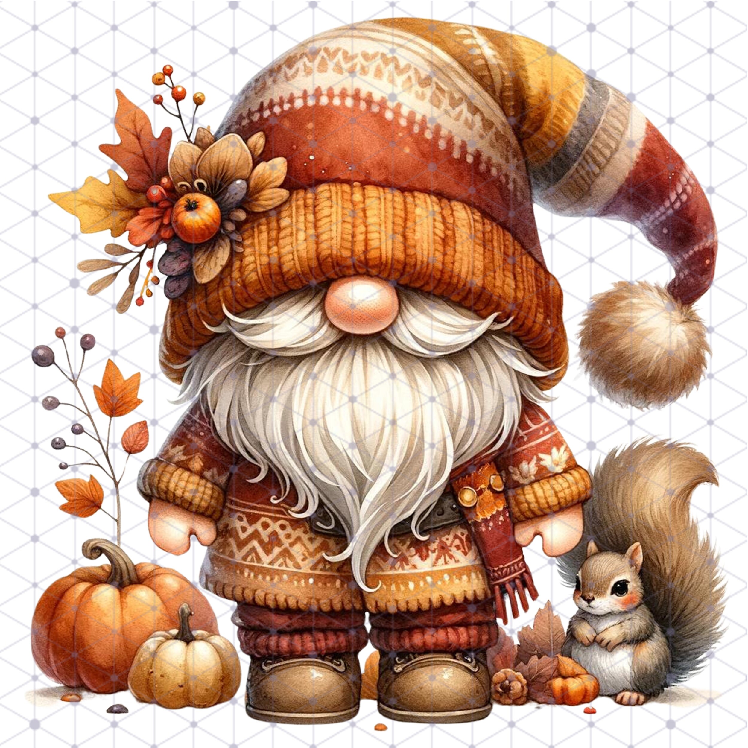 Fall Gnome Clipart Bundle: Watercolor Autumn Designs (PNG) - Etsy