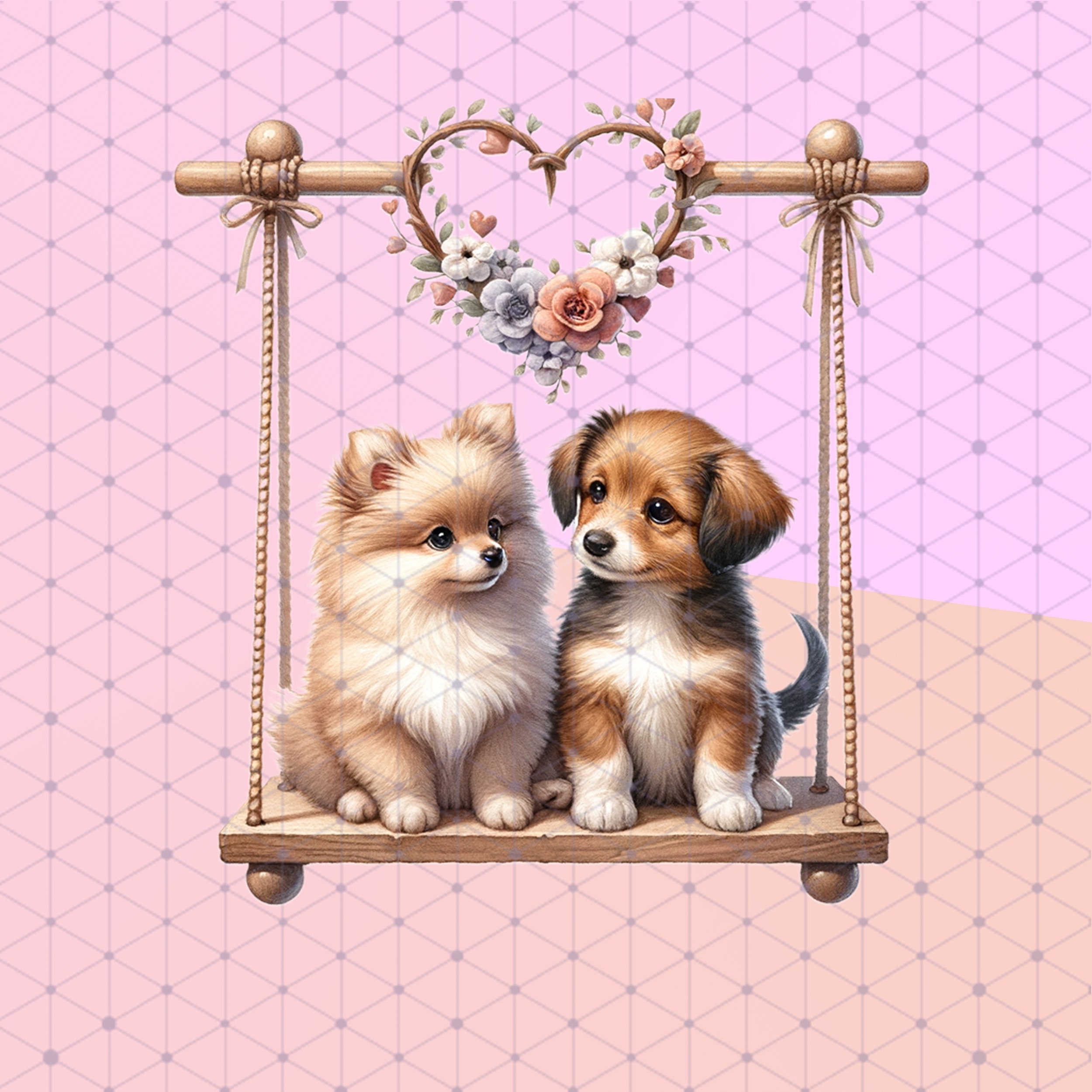 32 Valentine's Day Puppy Love Watercolor Clipart Collection, Valentine ...