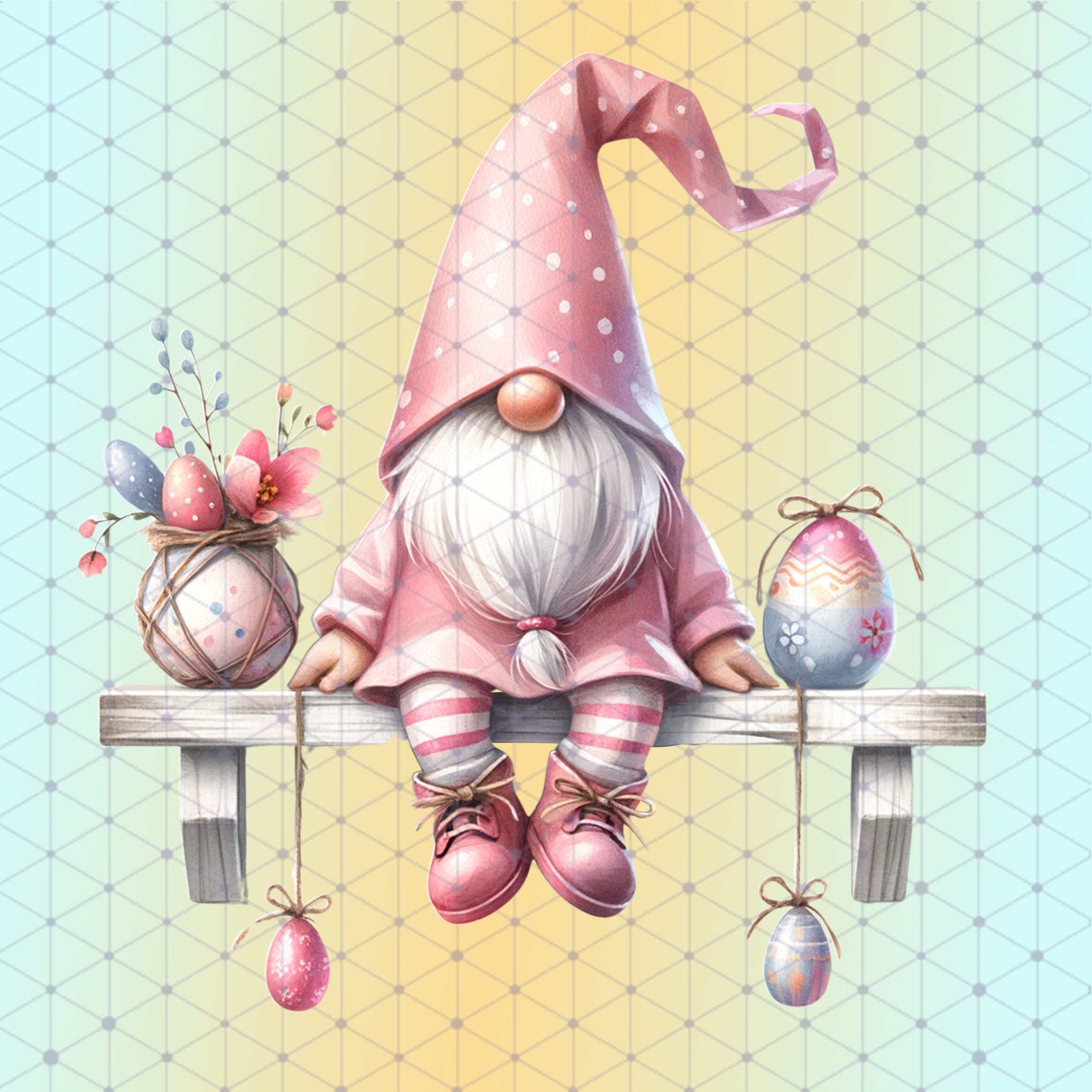 49 Whimsical Easter and Spring Gnome Clipart, 16 PNG Easter Gnomes ...