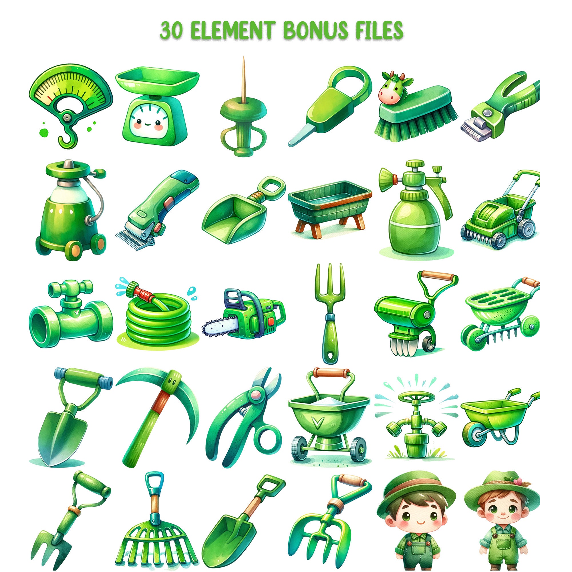 Agriculture Vehicle Clipart Kids' Watercolor Tractor, Harvester ...