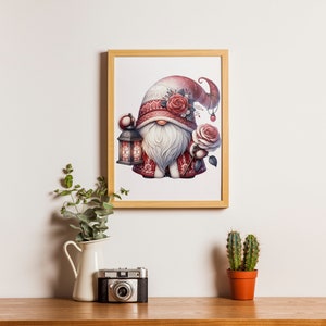 Bundle of Watercolor Rose Gnome Clipart: 25 PNG Images for Mother's Day ...