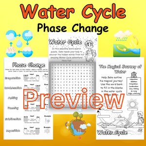 Exploring Phase Change and Water Cycle: Notes, Activities, Coloring ...