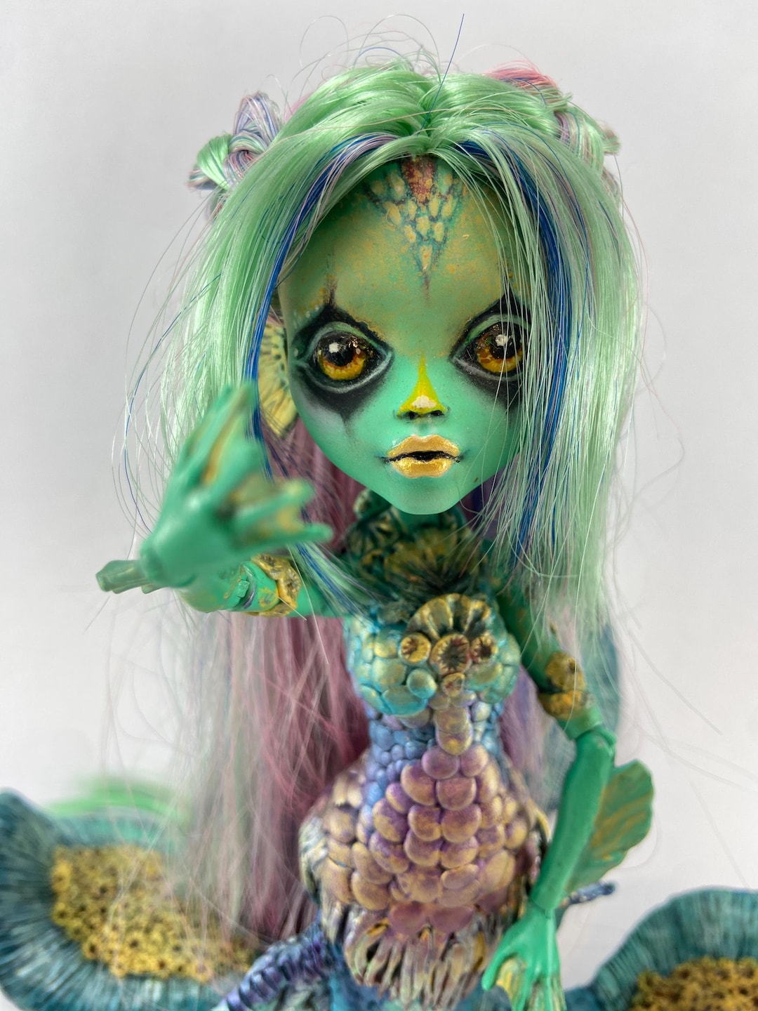 OOAK Amabie Monster High Custom Mermaid Doll - Etsy