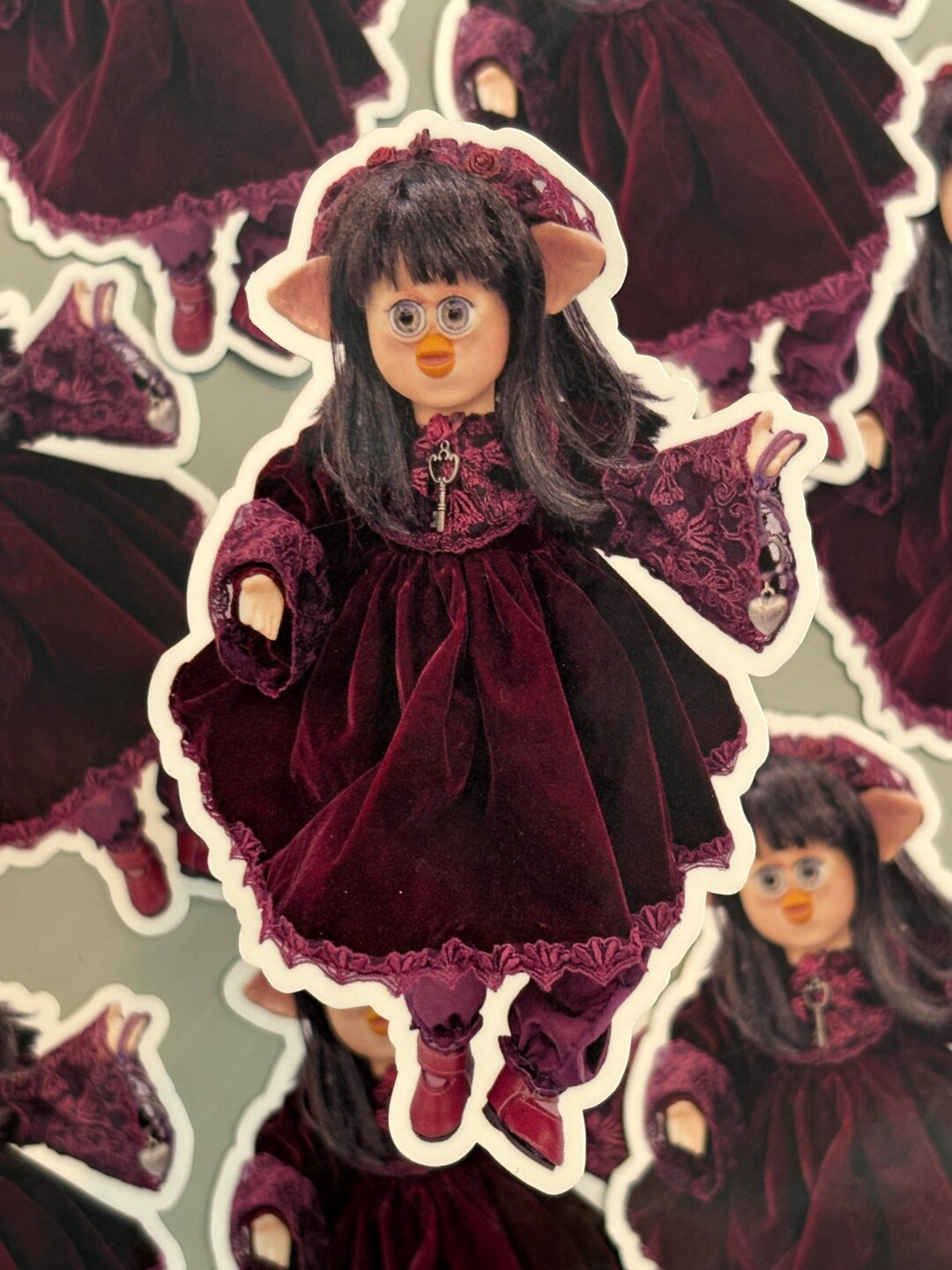 Furby Oddbody Faeby Doll in a Purple Dress Sticker - Etsy