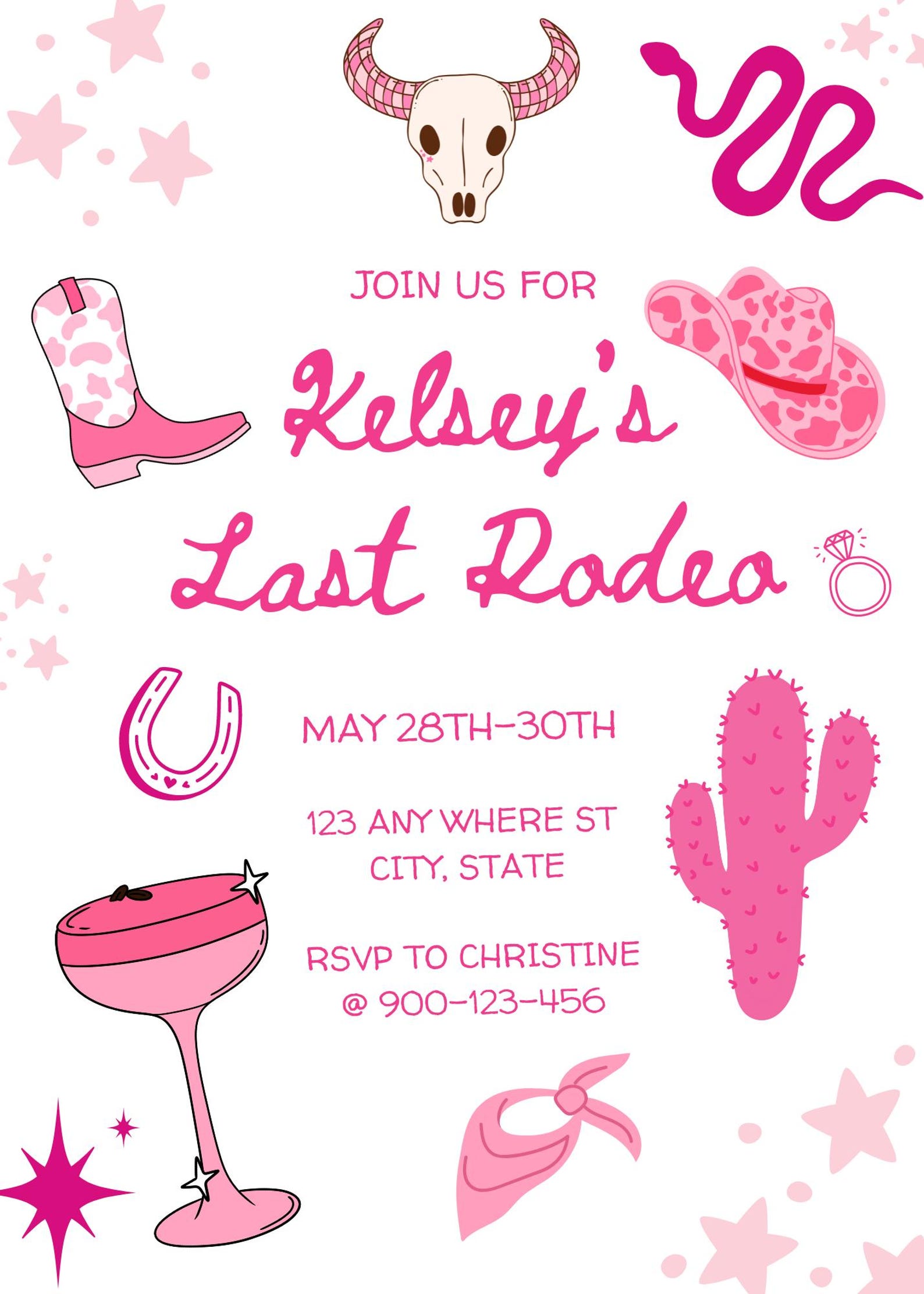 Last Rodeo Bachelorette Invitation - Etsy