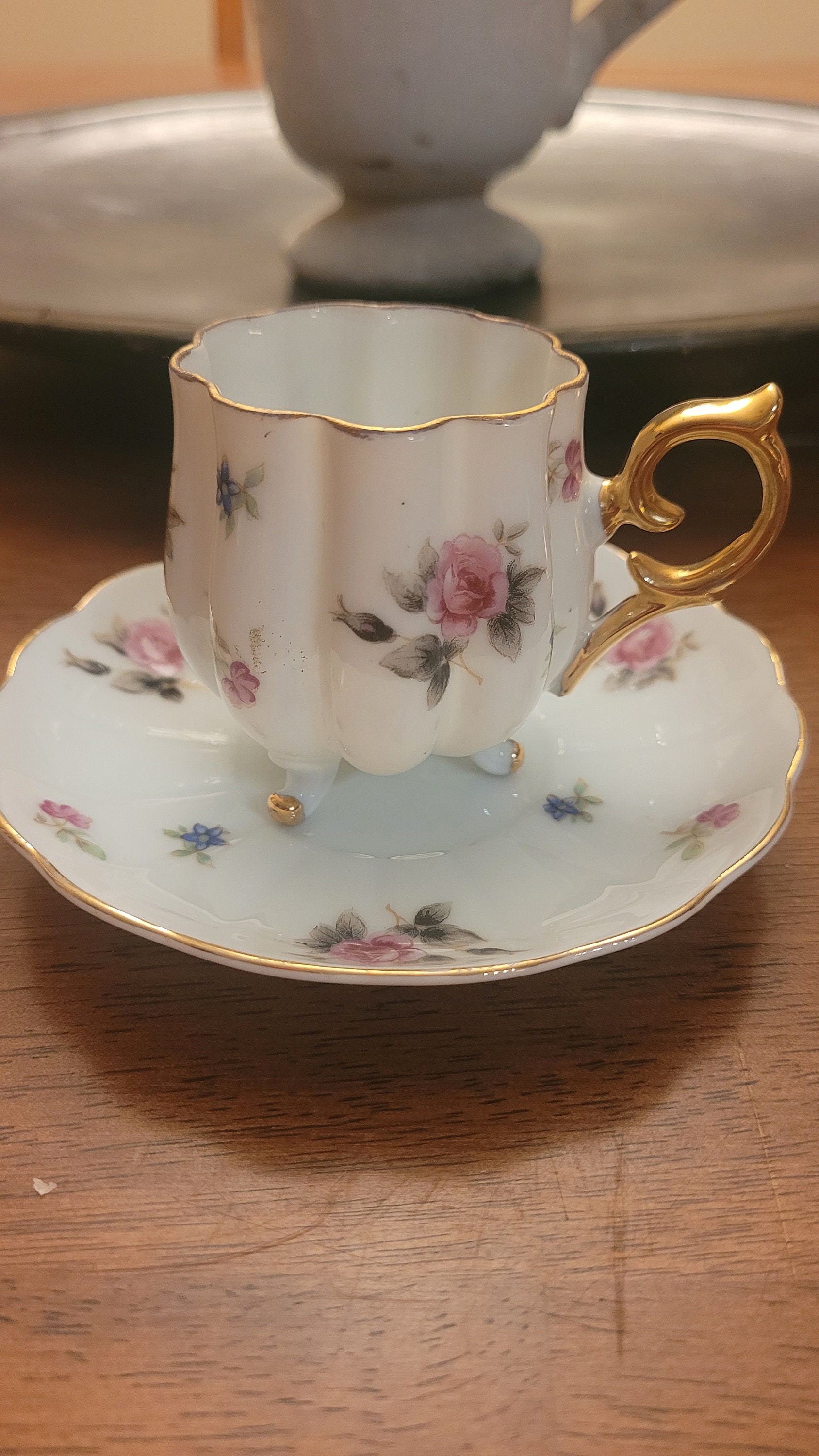 Vintage Demitasse Footed Teacup and Saucer. - Etsy