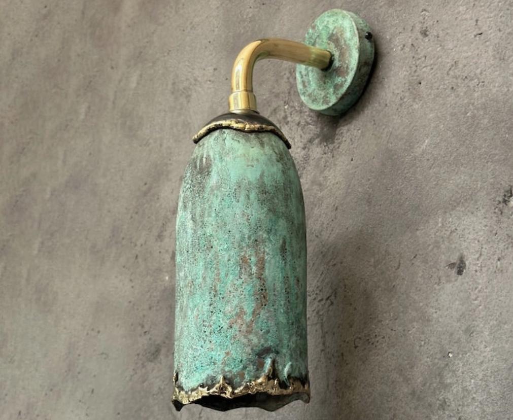 Outdoor Copper Scone Light, Cylinder Pendant Light, Green Patina Wall ...