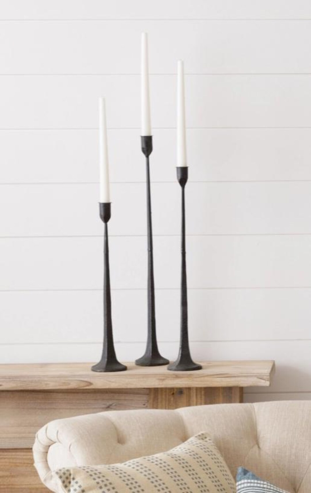 Hand Forged Metal Candle Holders (set of 03) - Etsy