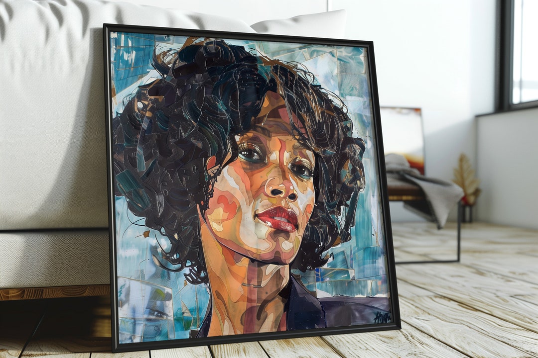 Whitney Houston Portrait: Oil Painting Look Capturing Timeless Beauty ...