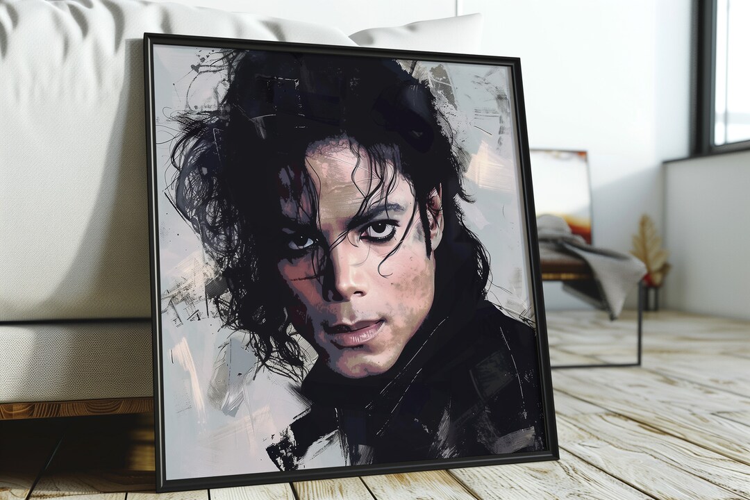 Michael Jackson Digital Painting: Neutral Tone Portrait Original Square ...