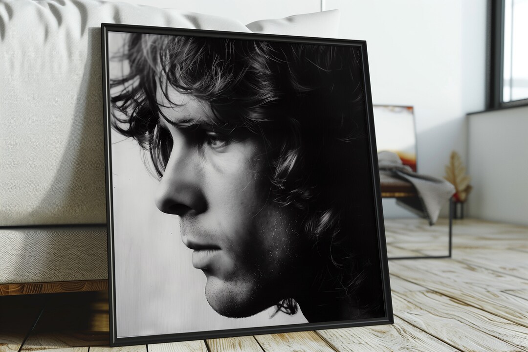 Jim Morrison Close-up Portrait: Timeless Black and White Photography ...