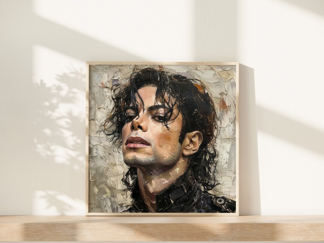 Michael Jackson Digital Art Download: Impasto Look in Neutral Colors ...