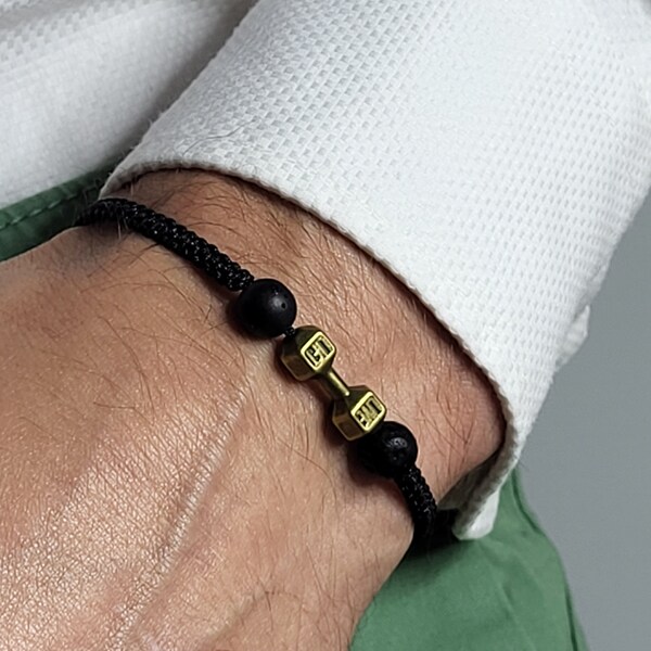 Mens Dumbbell Bracelet - Etsy