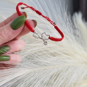 Stethoscope Bracelet: Adjustable Macrame Cord, Medical Jewelry ...