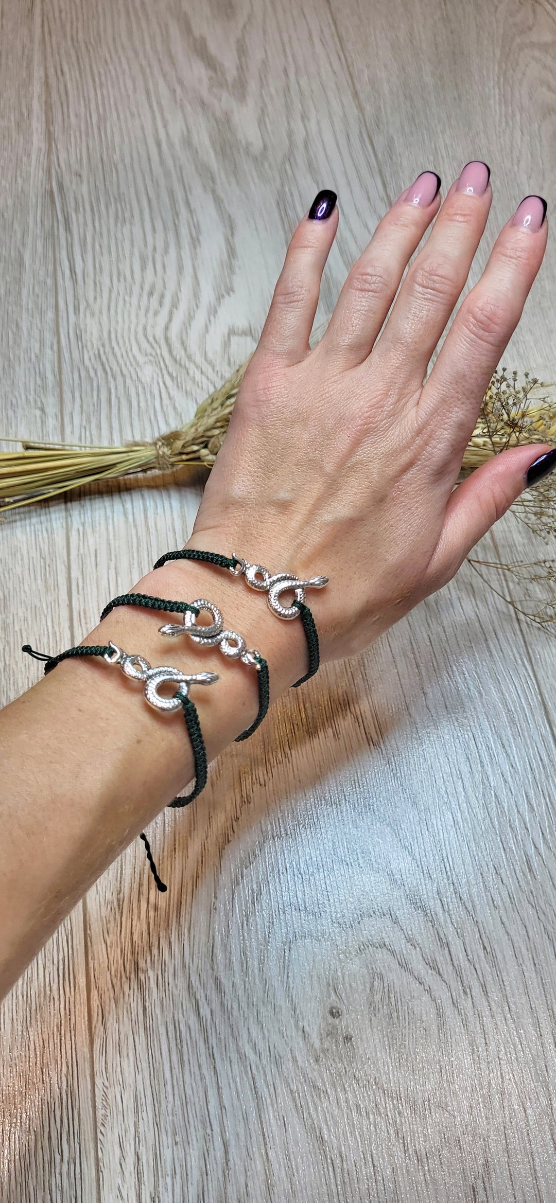 Snake Bracelet Macrame, Serpent Jewelry Gifts, Adjustable Length ...