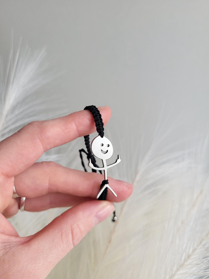 Funny Middle Finger Stick Figure Stainless Steel Bracelet - Etsy