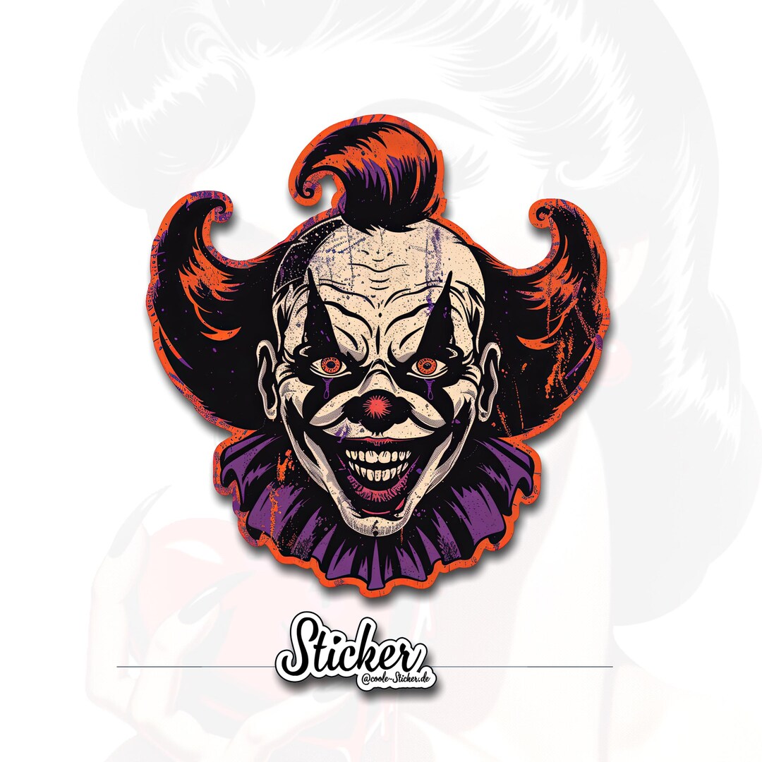 Clown Stickers, Funny Clown Face, Vintage Retro Holographic, Suncatcher ...