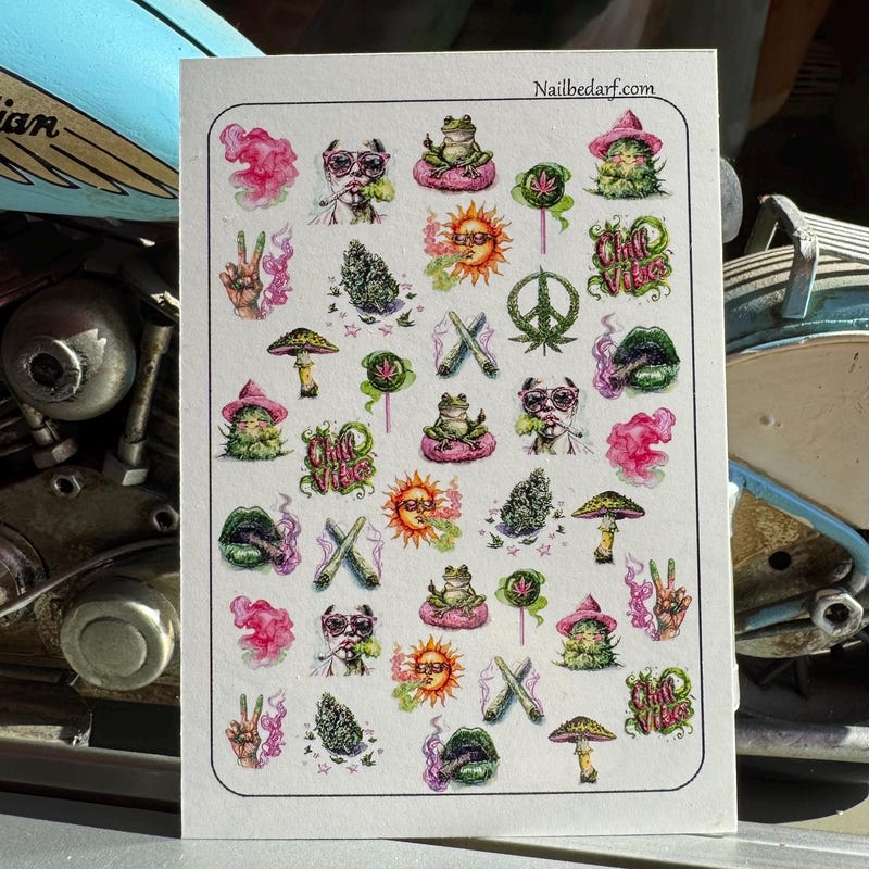 Weed Nail Decals - Etsy