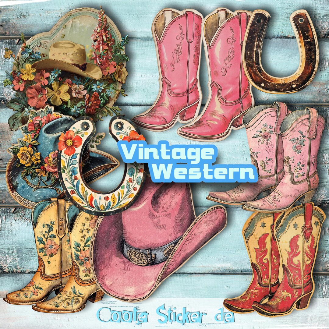 Vintage Cowgirl Sticker, Western, Retro Cowgirl Sticker, Country ...
