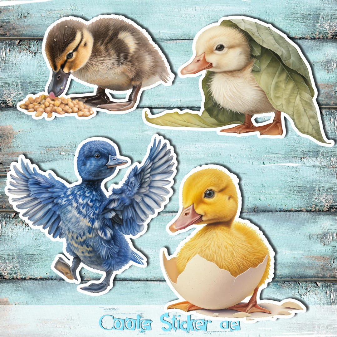 Baby Duck Stickers, Baby Duck Chicks Ducklings Duck Stickers Matt - Etsy