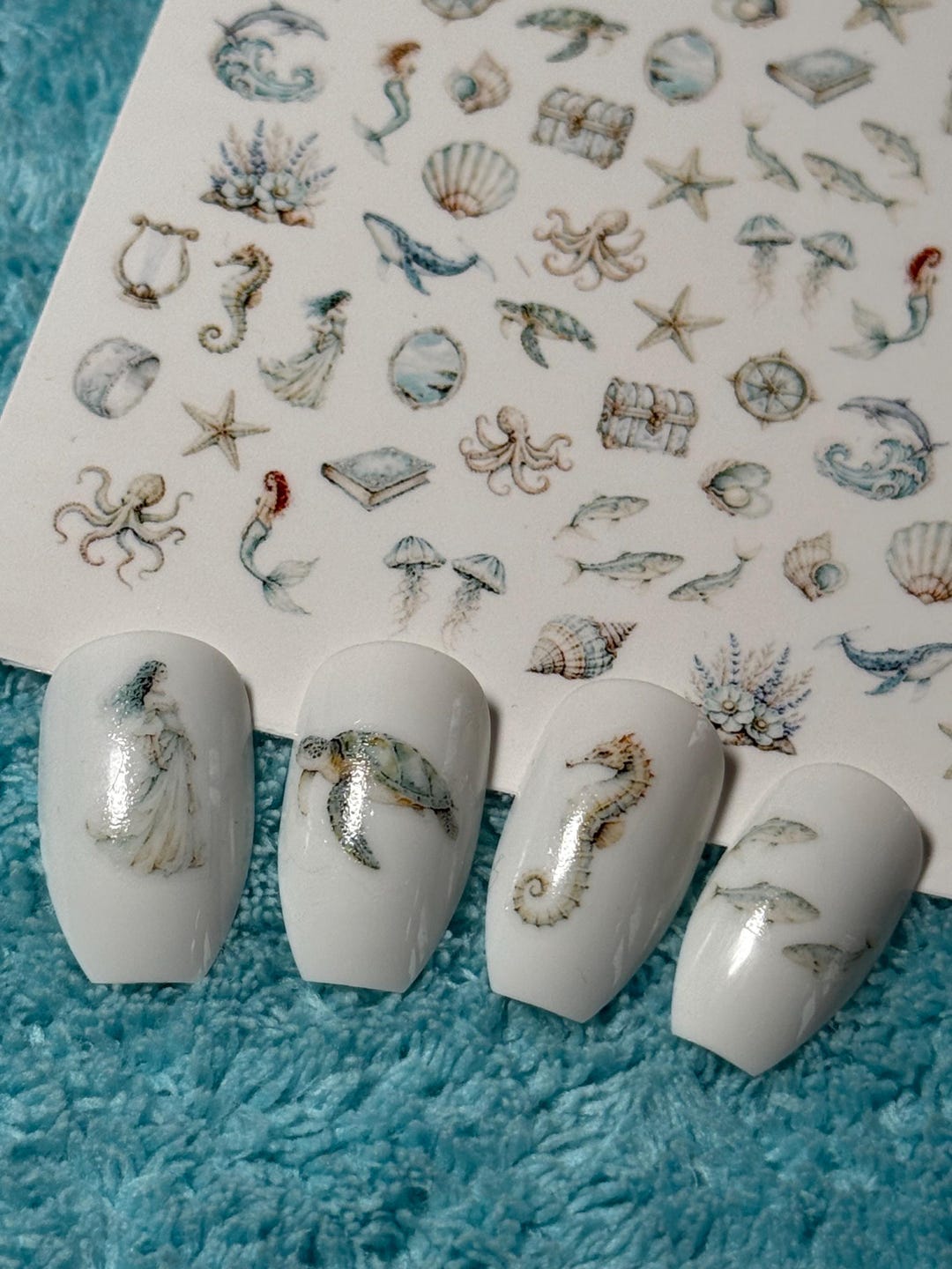Mermaid - Waterslide Nail Stickers - Sea Creatures, Starfish, Mermaid ...