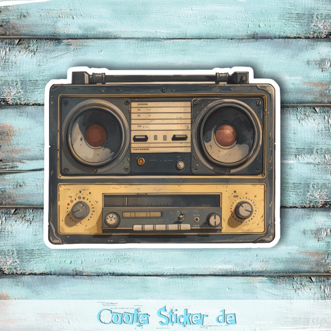 Retro Radio Stickers, Vintage Radio Stickers, Waterproof, Indoor and ...