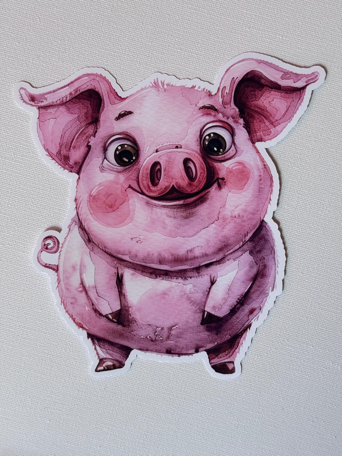 Piglet Sticker, Piglet Decal, Cute Piglet Sticker, Pink Piglet, Fat ...