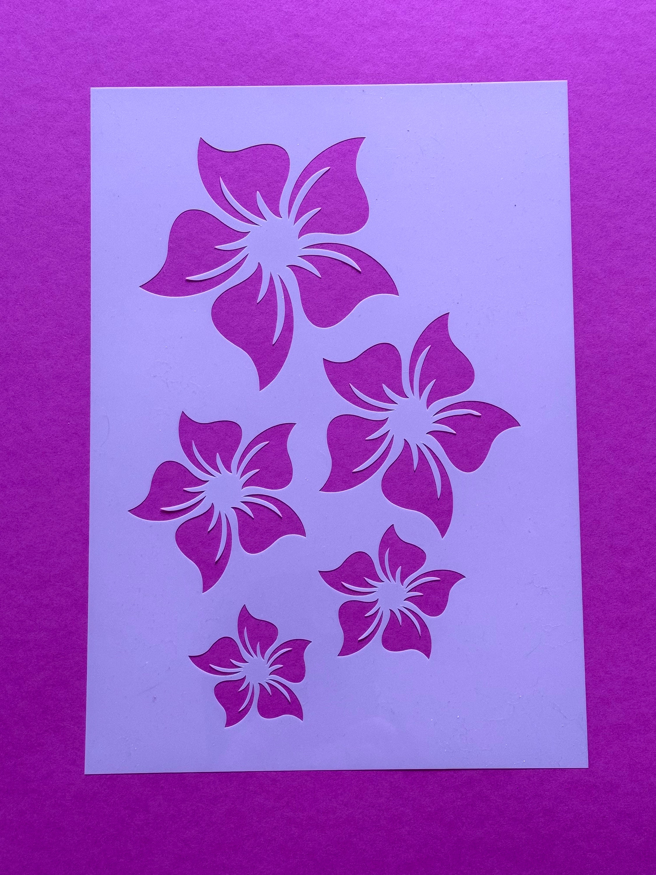 DIN A4 Stencil Flowers Collection Reusable Plastic Stencil Perfect for ...