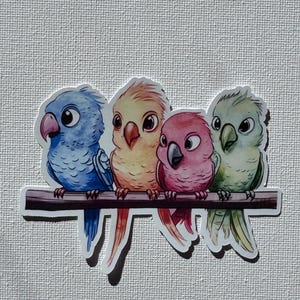 Parrot Stickers, Birds, Funny Parrots, Cute Parrots in Many Sizes - Etsy