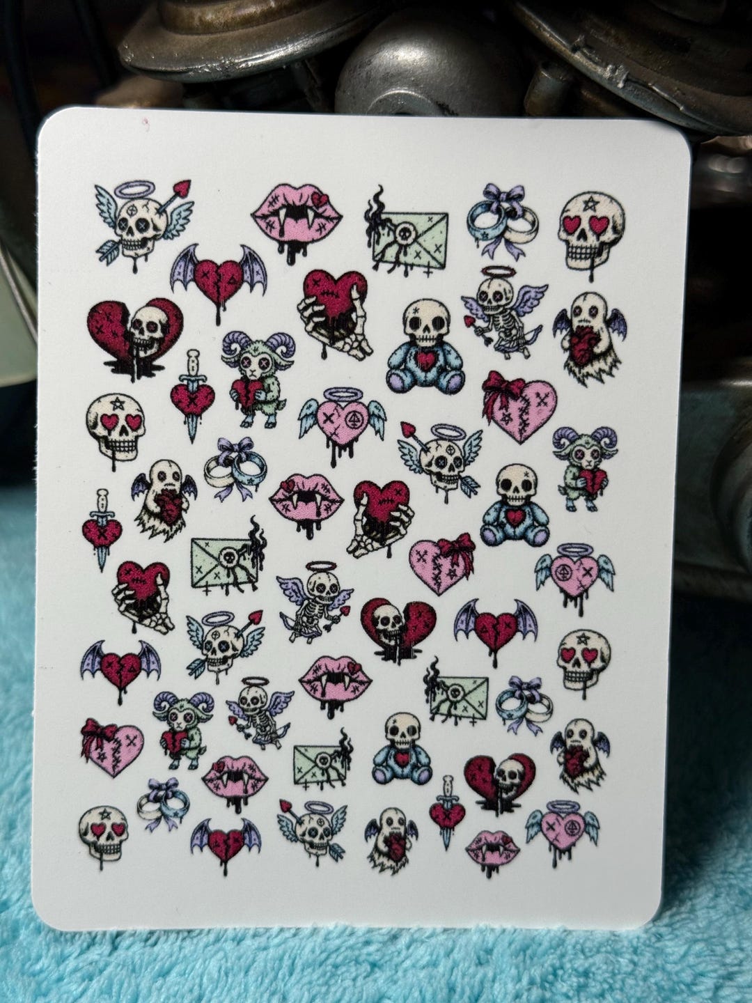 Gothic Pastel Valentine's Day Water Slide Stickers for Nails, Creepy ...