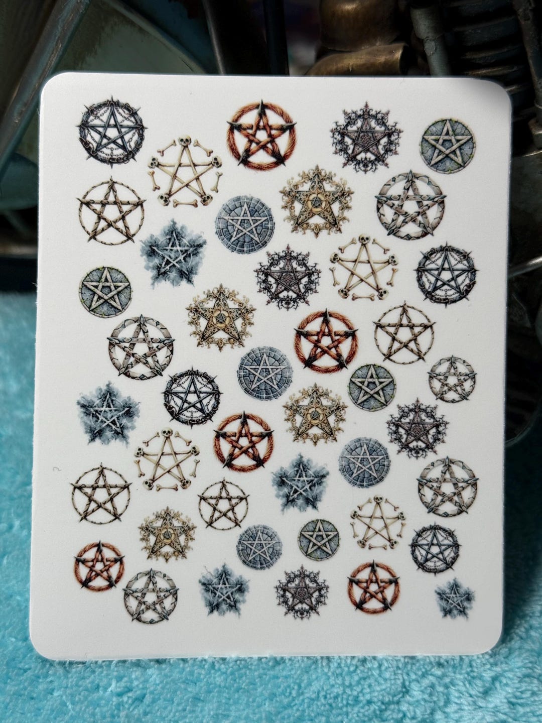 Gothic Pentagram Nail Art Water Slide Stickers for Nails, Mystical ...