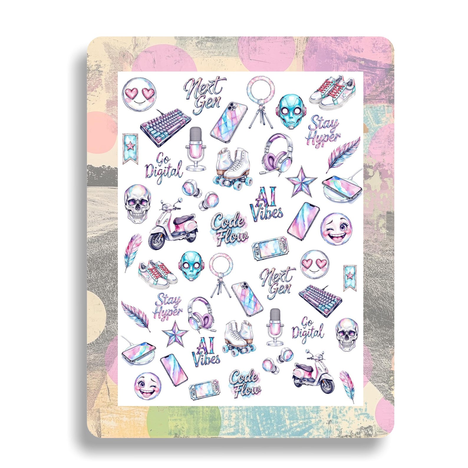 Gen Alpha Nail Stickers - Waterslide Nail Decals - Nail Art Futuristic ...