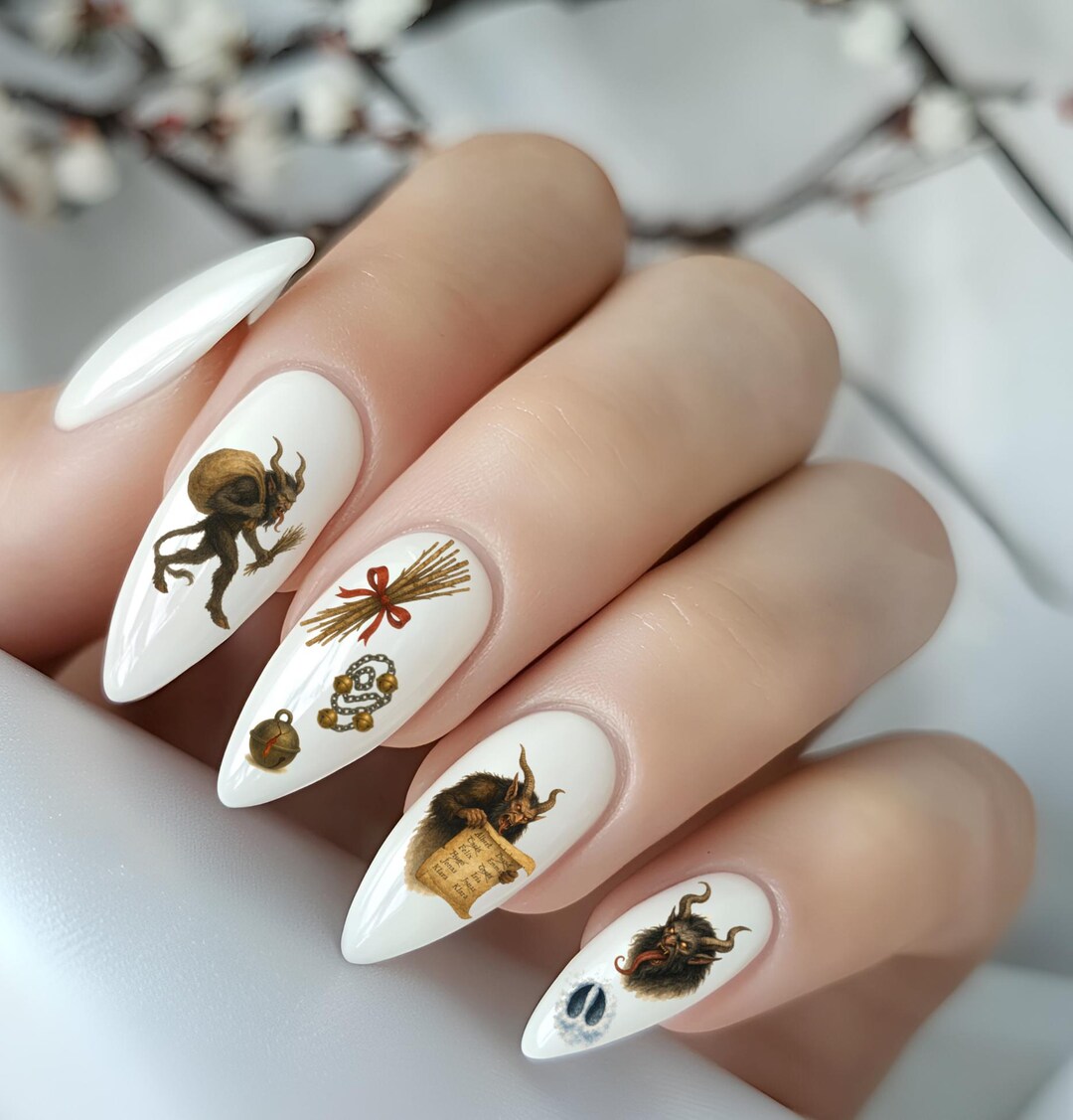 Krampus, Krampus Nail Stickers, Krampus Nails, Spooky Nail Art ...