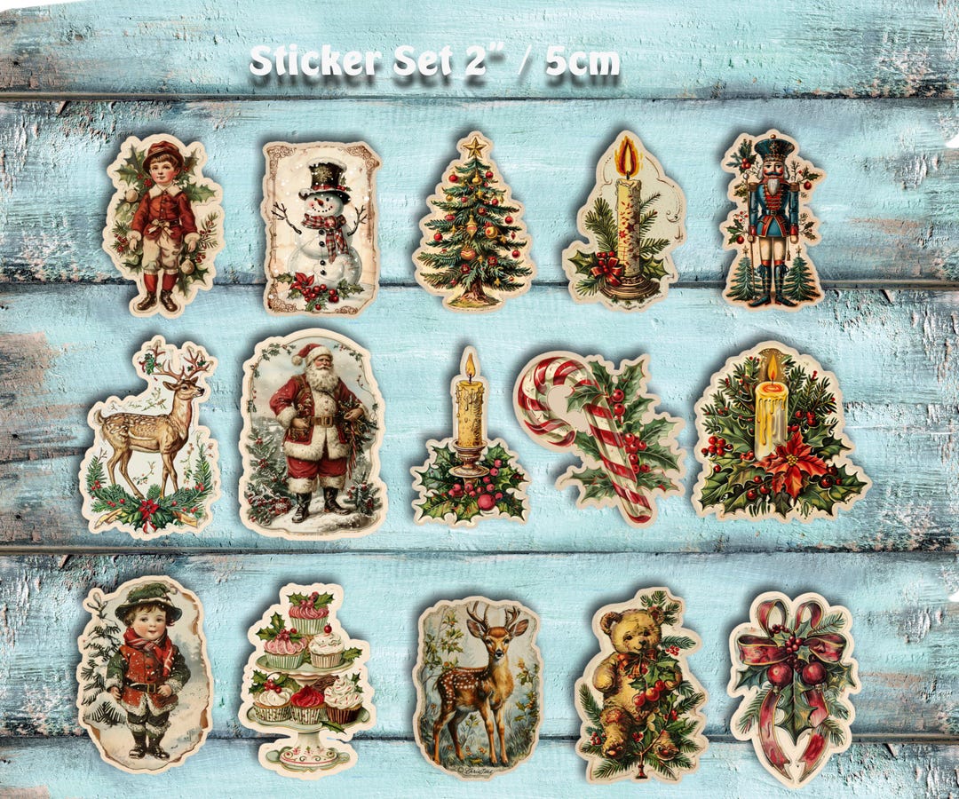 Christmas Gift Stickers, Victorian Christmas Stickers, Christmas Gift ...
