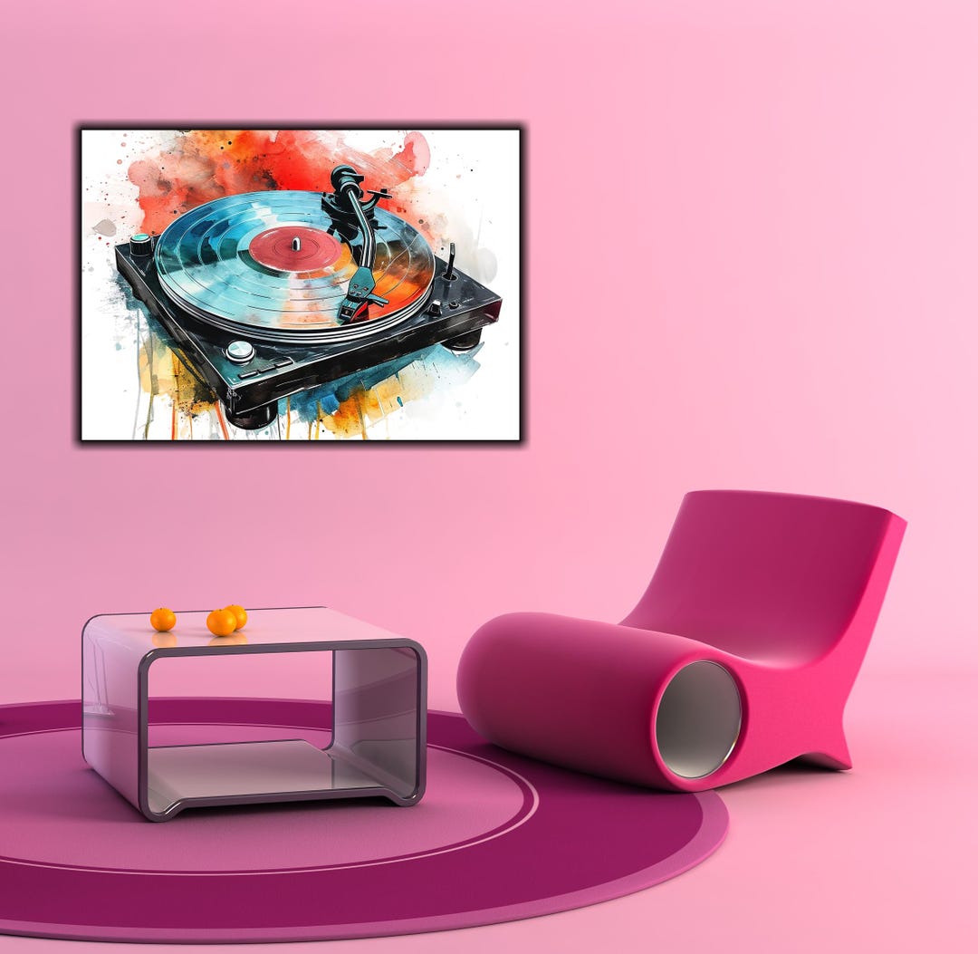 Record Player Poster, Old Records, 80s Retro, Vintage Music Printed on ...