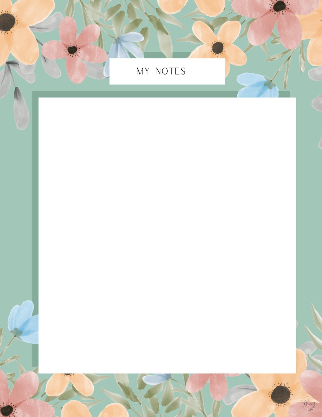 Printable Notes Sheet Instant Download - Etsy