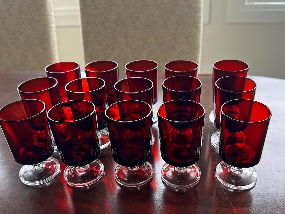 15 of Vintage France Red Ruby Luminarc Arcoroc Shot Glasses - Etsy