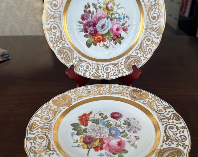 Spode Imperial Dining Plate With Blue Roses 1825 Antique Collection ...